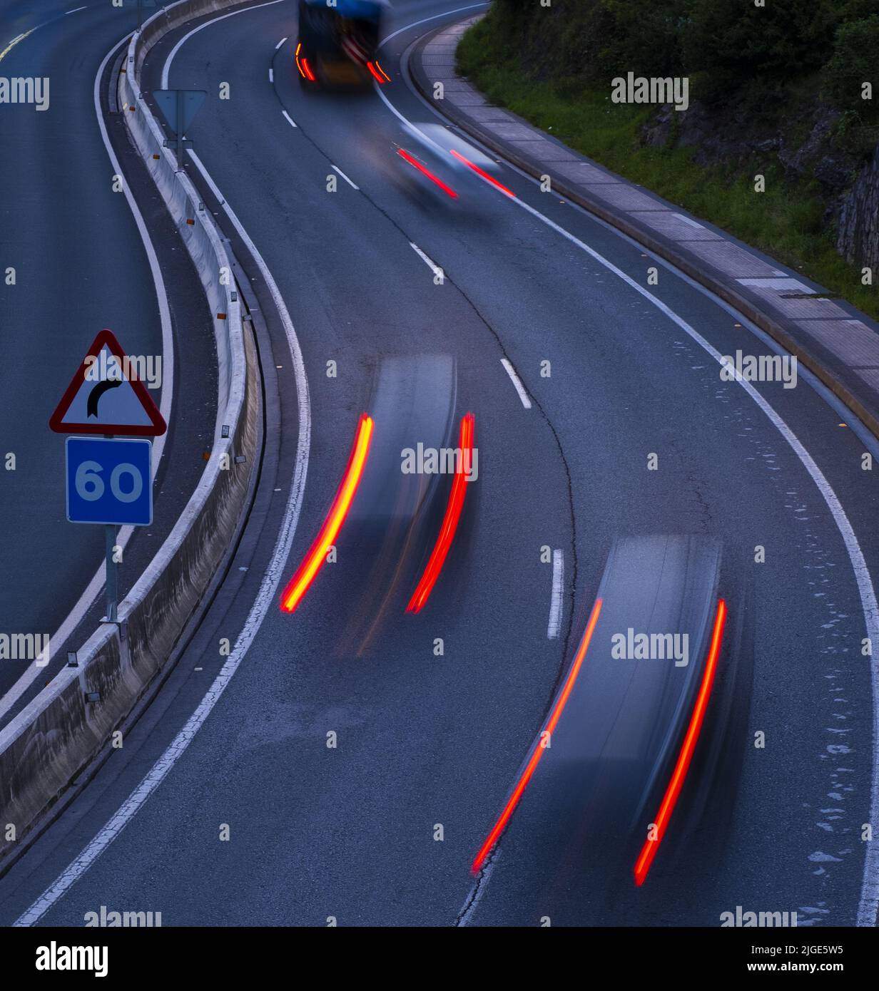 Night danger road sign hi-res stock photography and images - Alamy