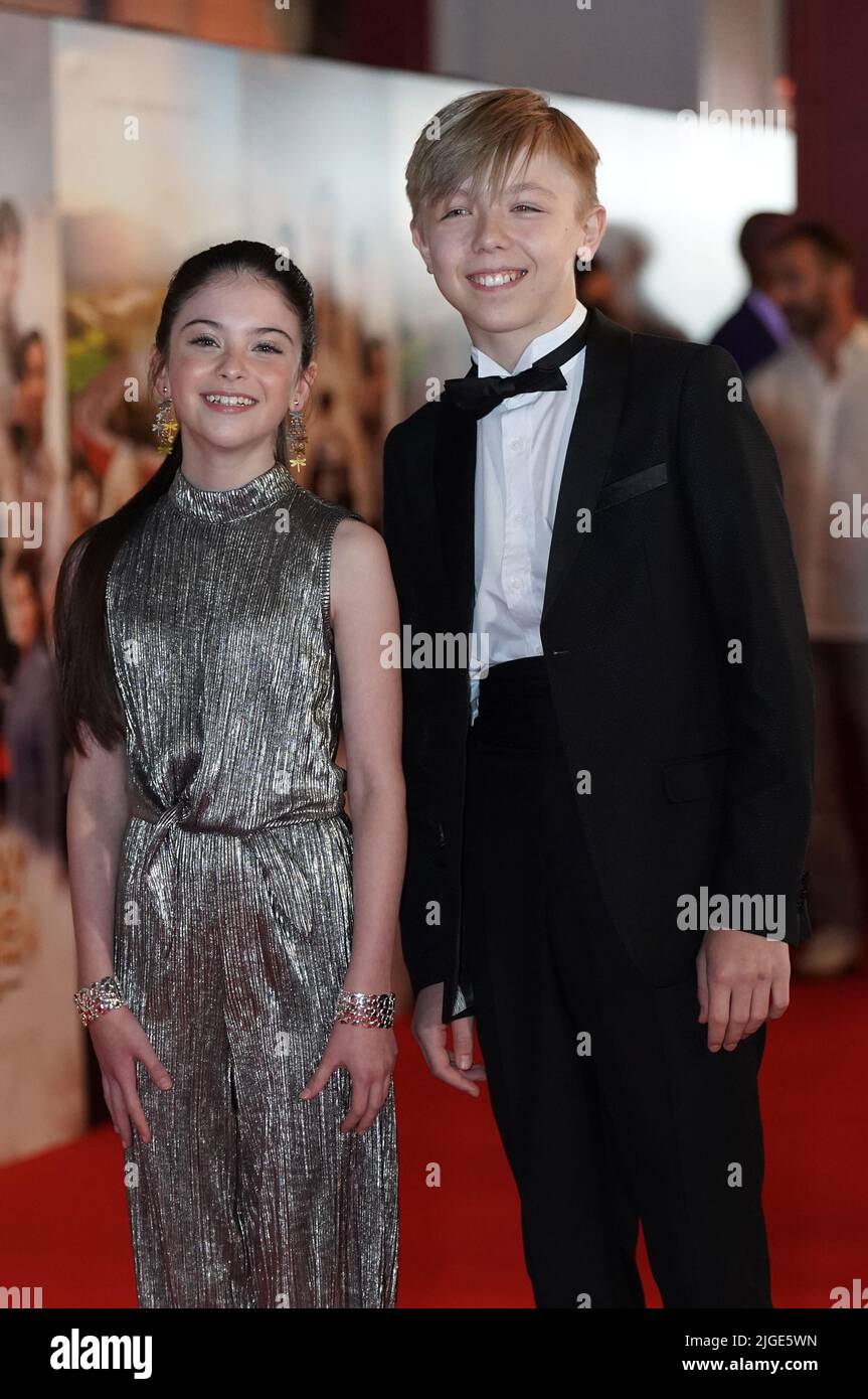 Eden Hamilton and Austin Haynes arriving at the Railway Children gala screening at Picturehouse ...