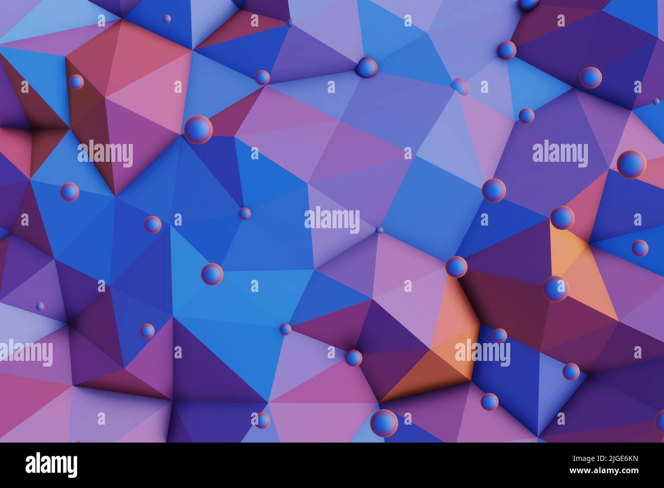 Colourful Abstract 3D visualization of a geometric low-poly surface. 3d ...