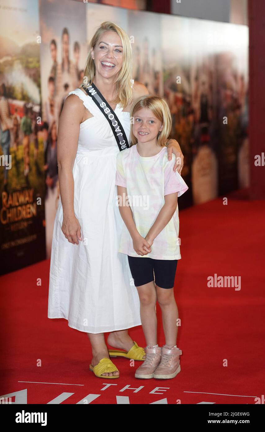 Laura Hamilton and daughter arriving at the Railway Children gala ...