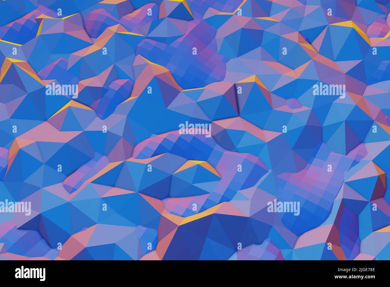 Colourful Abstract 3D visualization of a geometric low-poly surface. 3d ...