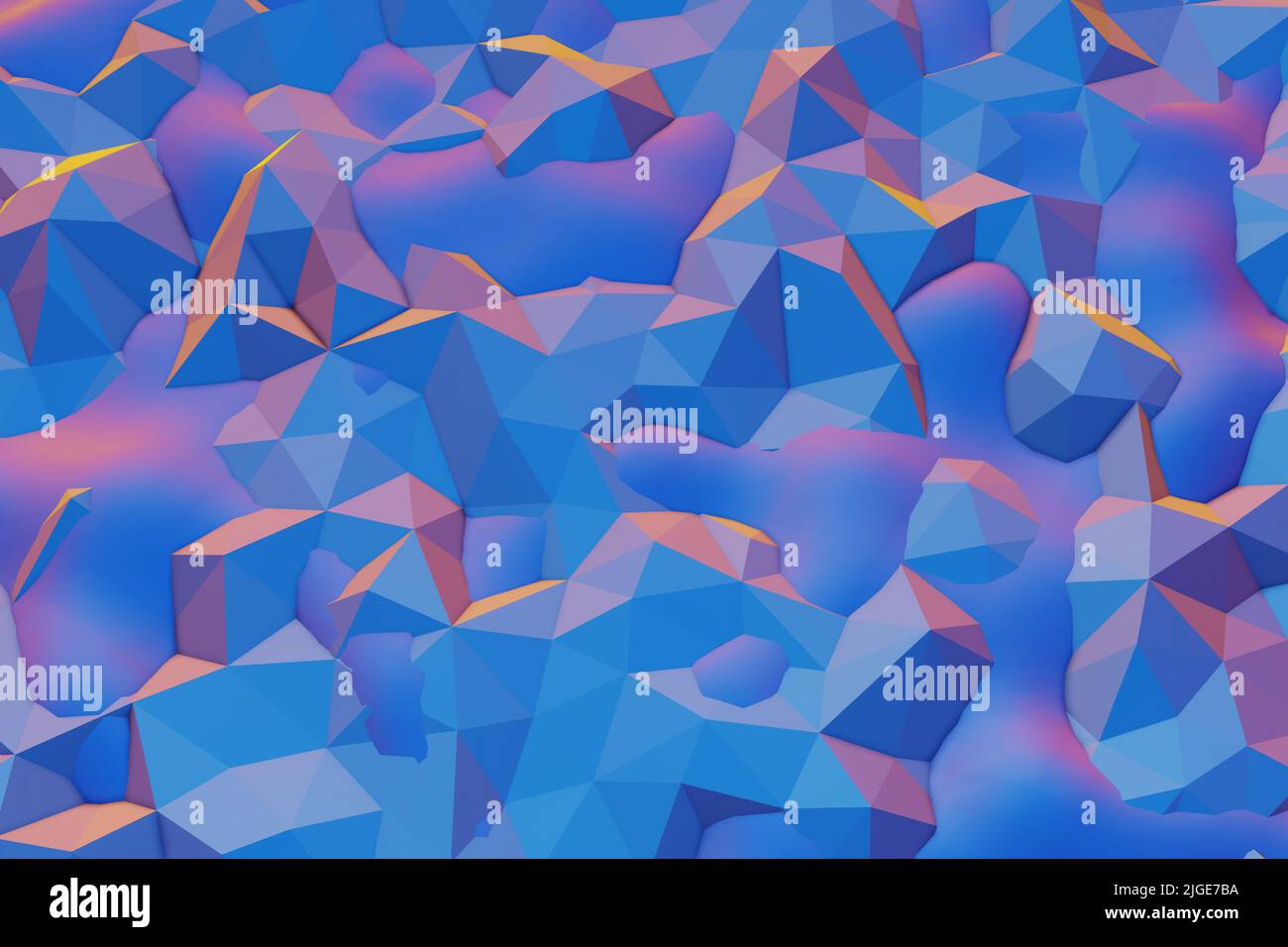 Colourful Abstract 3D visualization of a geometric low-poly surface. 3d ...