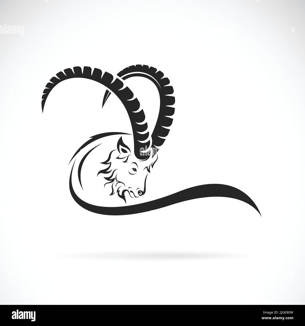 Vector of goat head design on white background. Wild Animals. Easy ...