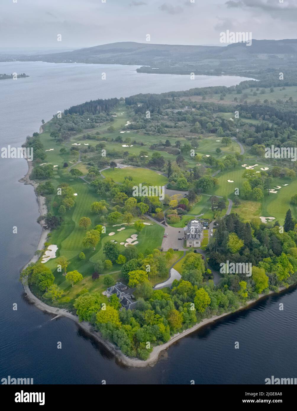 Loch Lomond golf course aerial view Scotland Stock Photo - Alamy