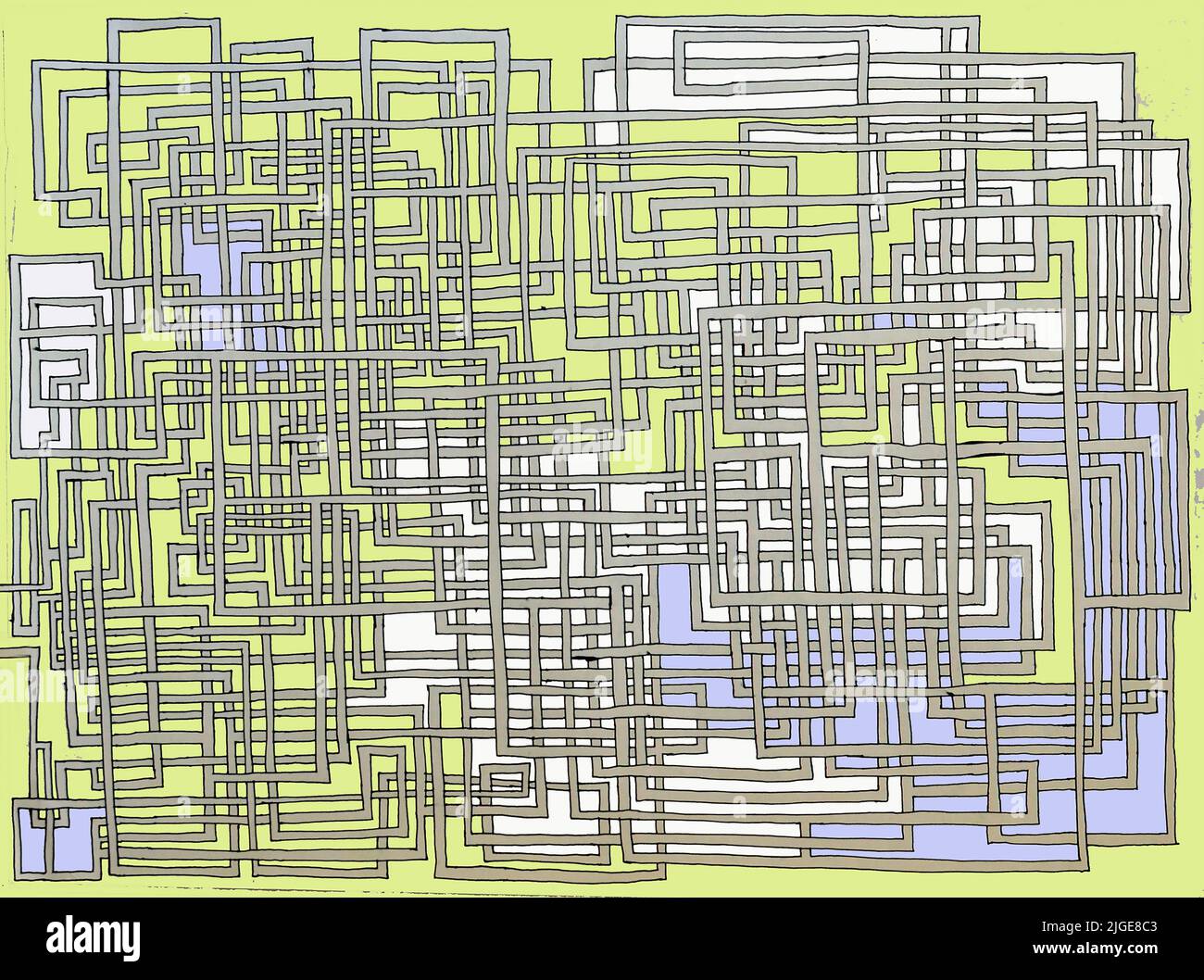 Labyrinth maze patern design with pens and markers Stock Photo - Alamy