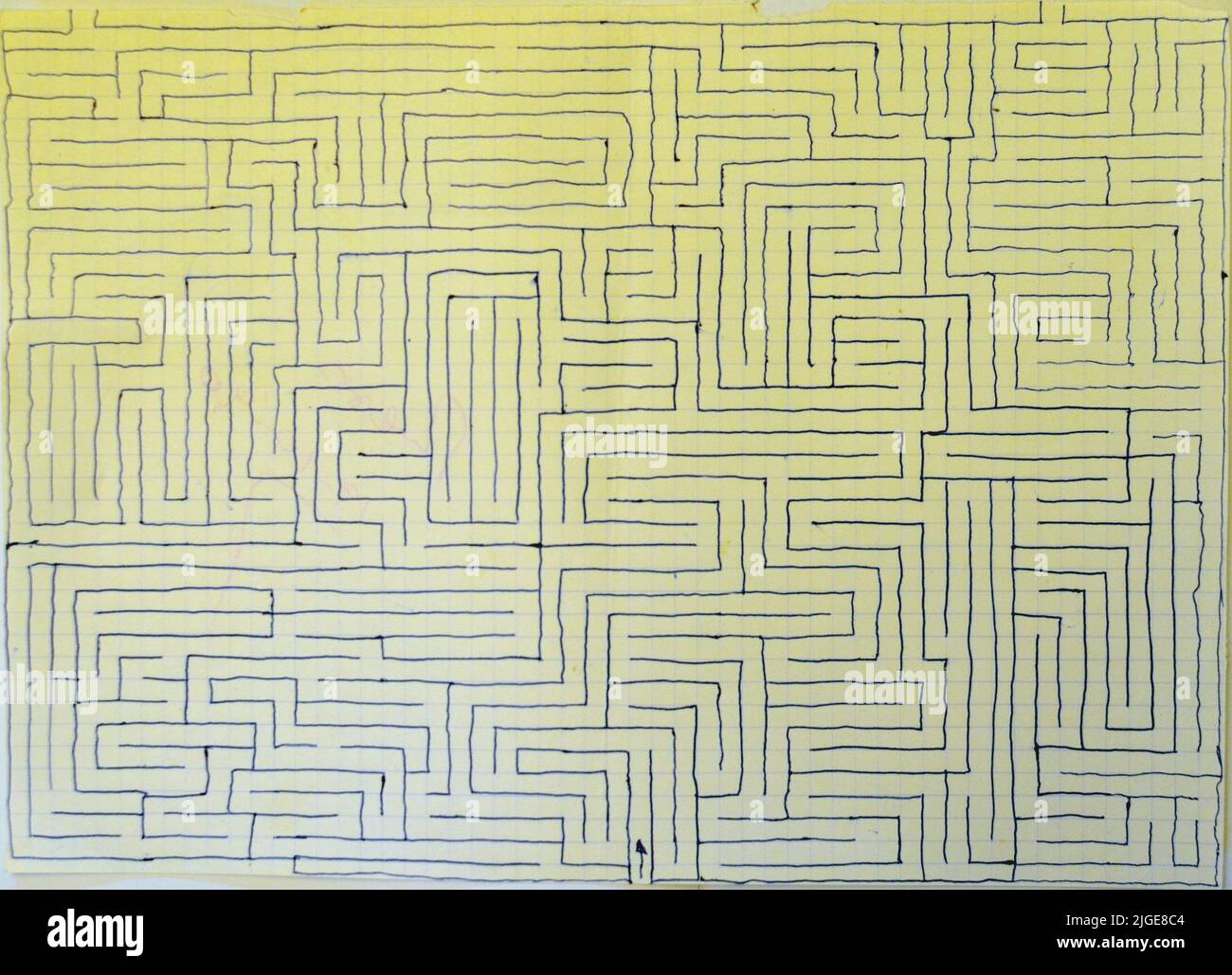 Labyrinth maze patern design with pens and markers Stock Photo - Alamy