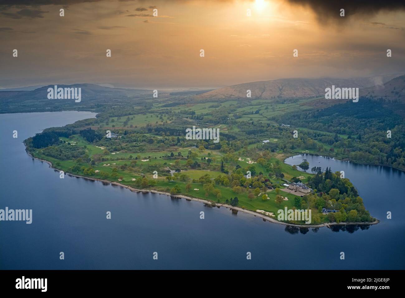 Loch Lomond golf course aerial view Scotland Stock Photo - Alamy