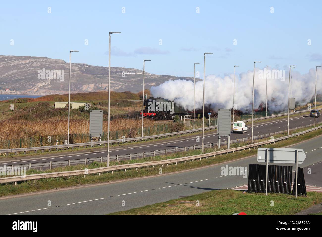 The Flying Scotsman on the North Wales coastal line Stock Photo - Alamy