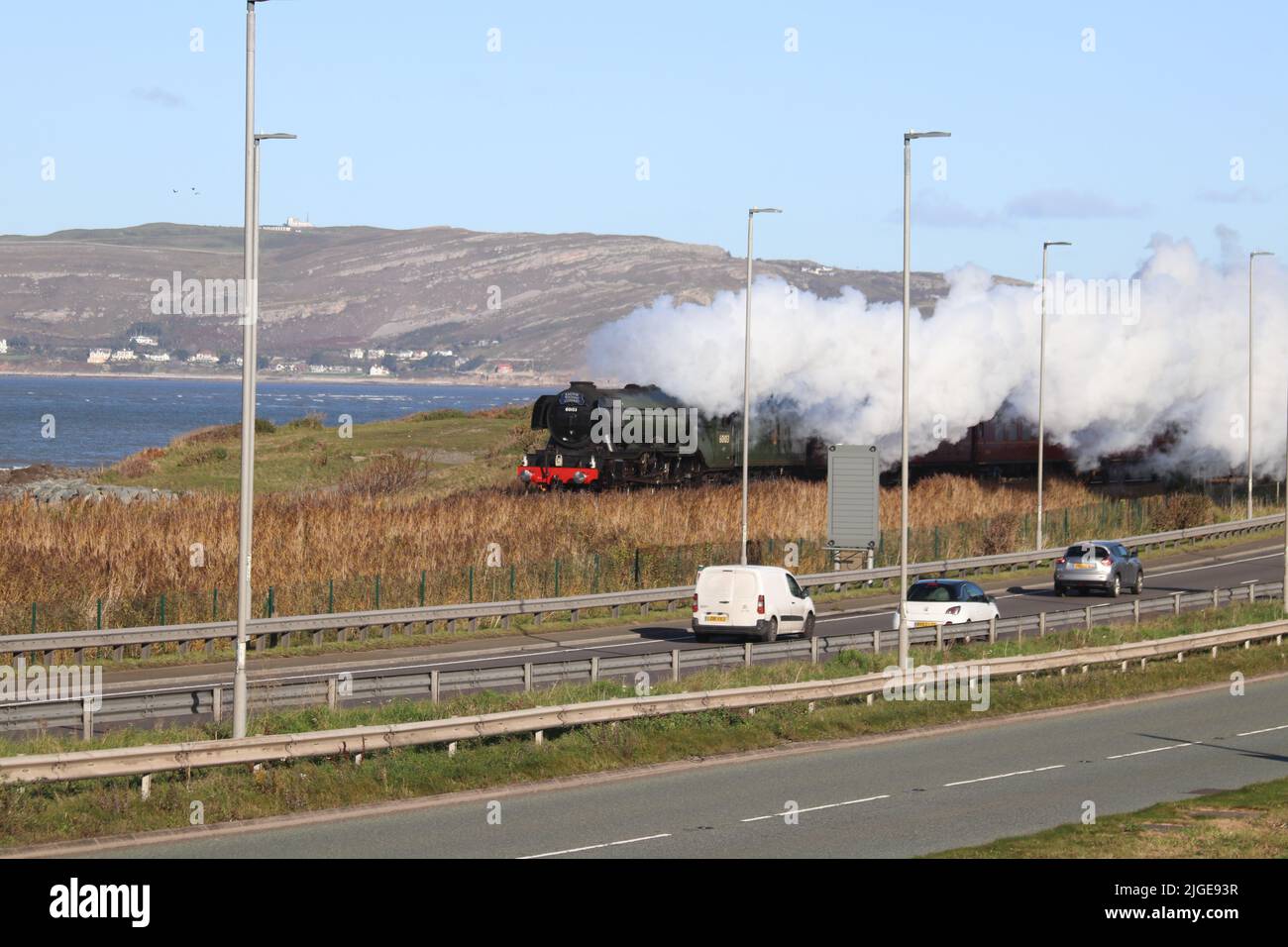 The Flying Scotsman on the North Wales coastal line Stock Photo - Alamy