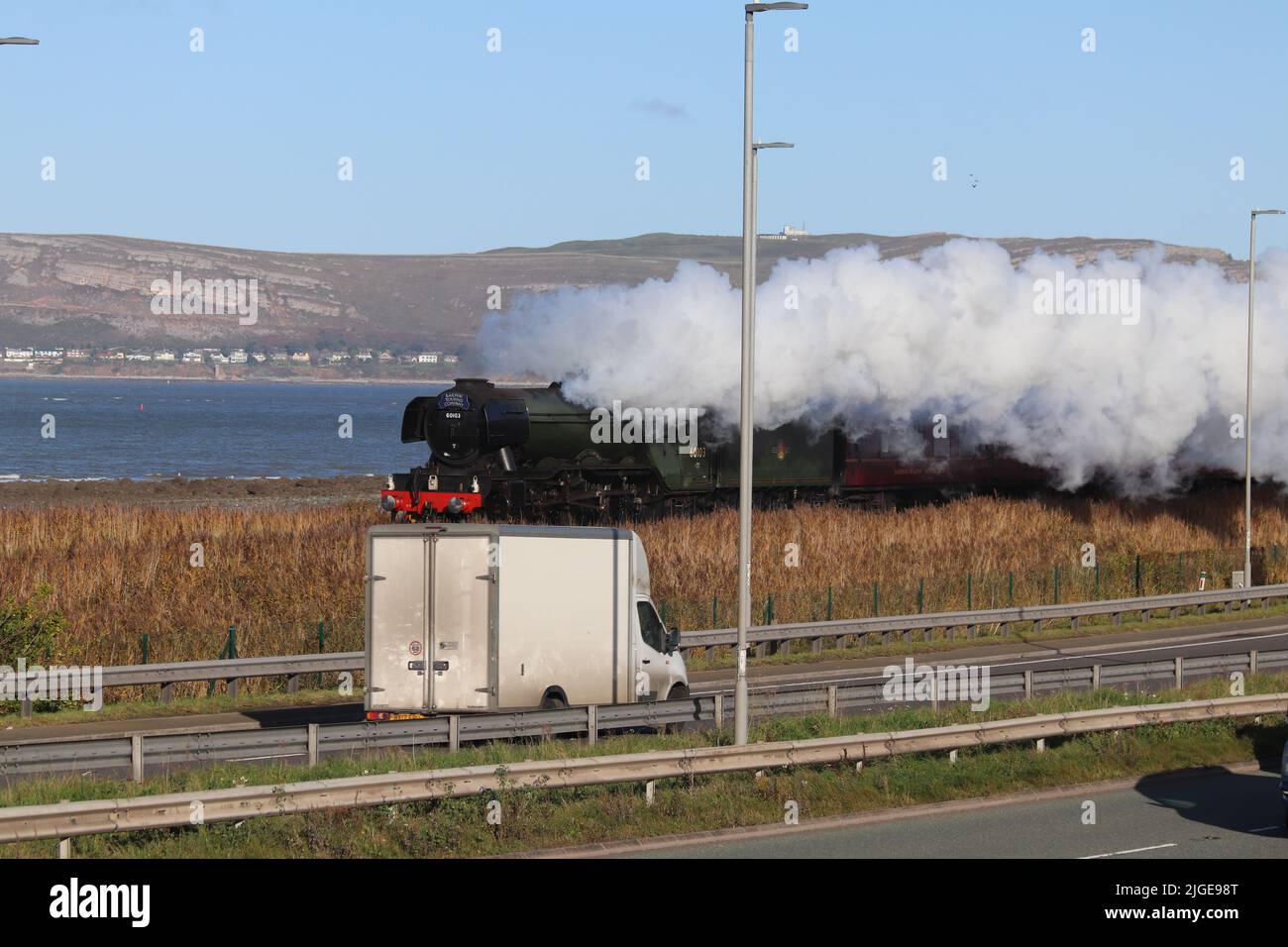 The Flying Scotsman on the North Wales coastal line Stock Photo - Alamy