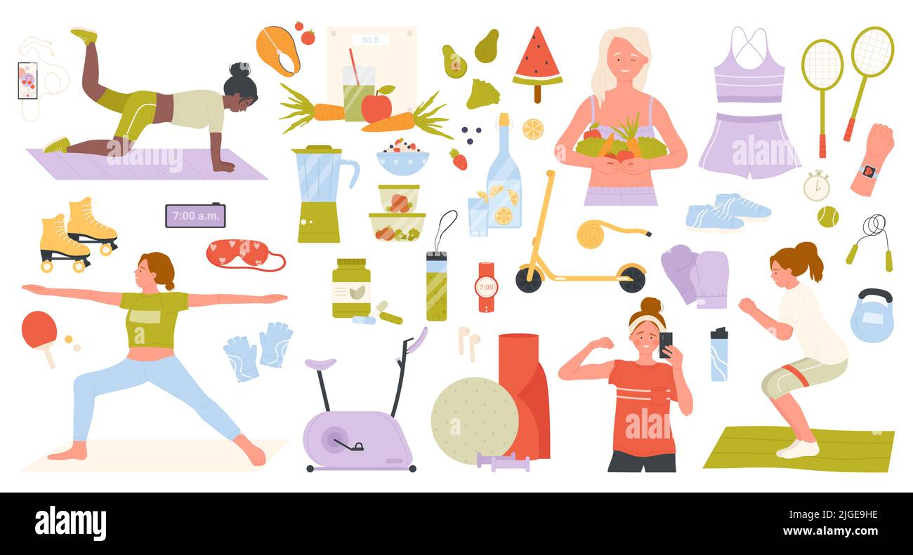 Smoothie woman workout Stock Vector Images - Alamy