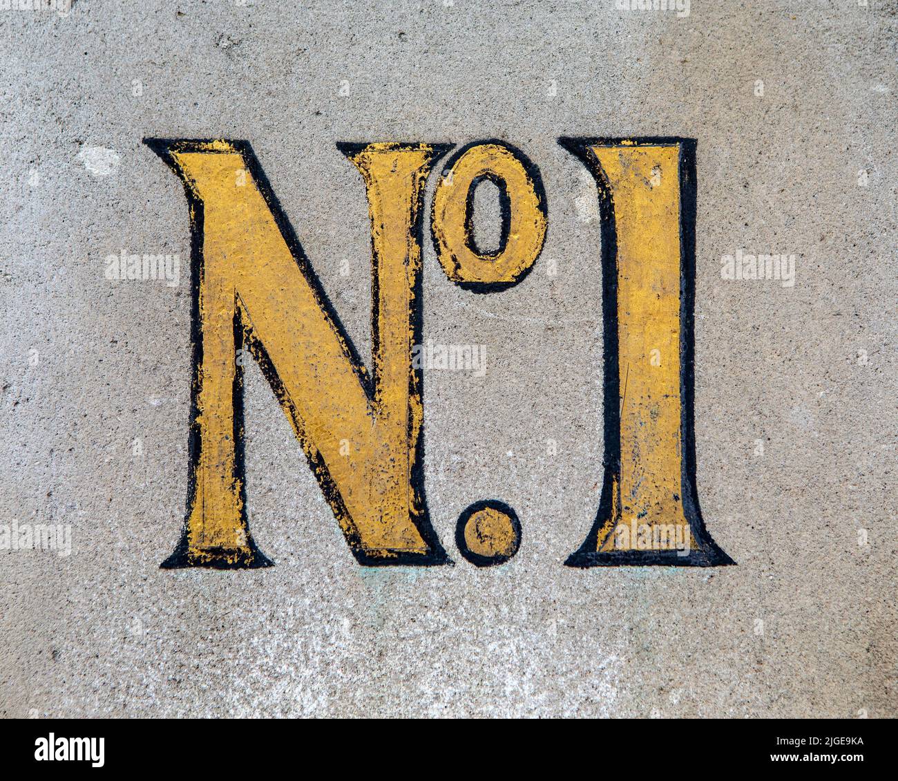 A vintage No. 1 sign in central London Stock Photo - Alamy