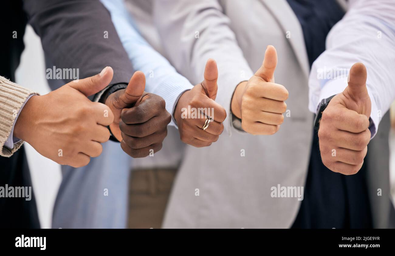 Together we can take over the business world. a group of people giving ...