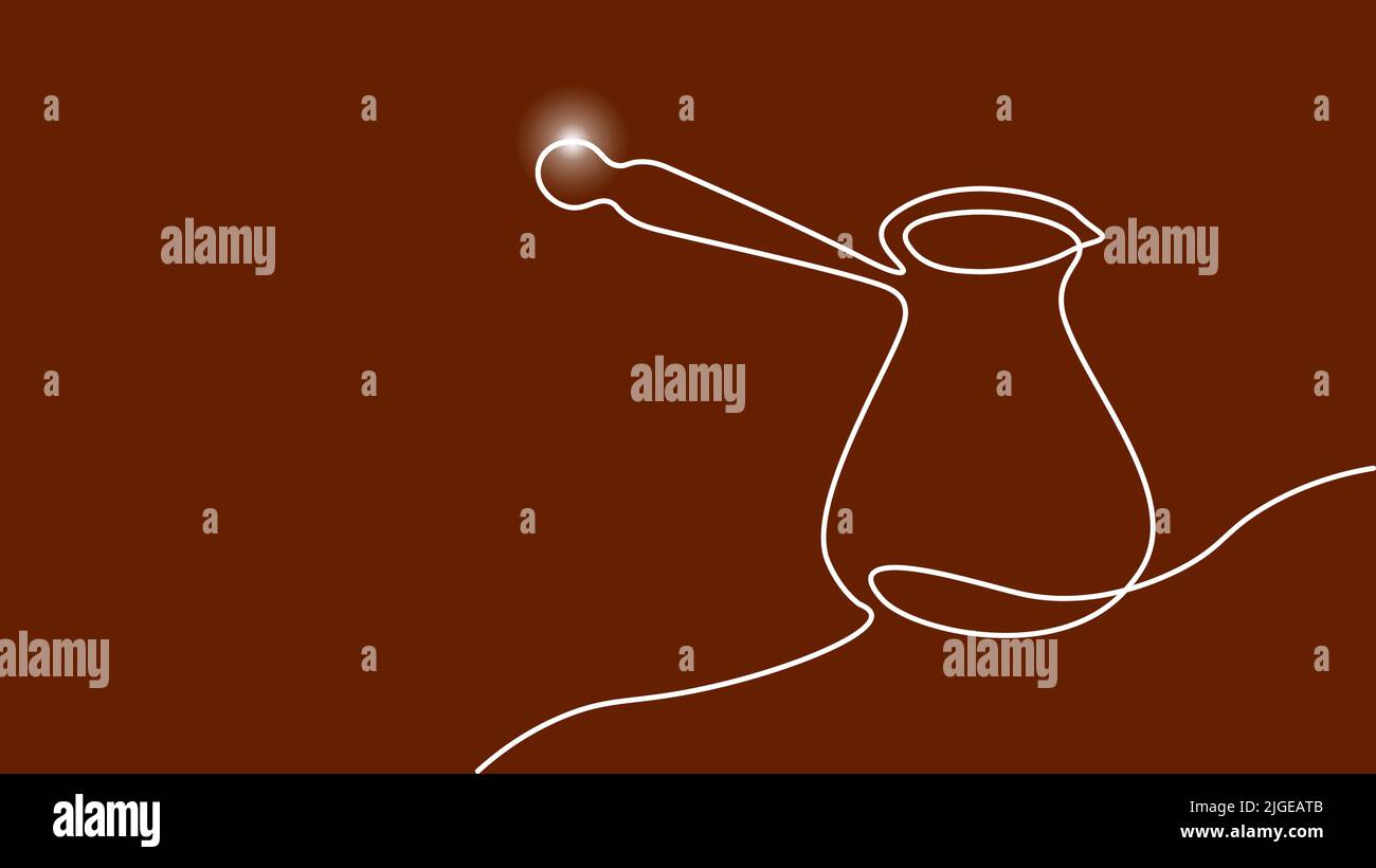 Single continuous line art. Coffee bean morning cafe hot drink ...