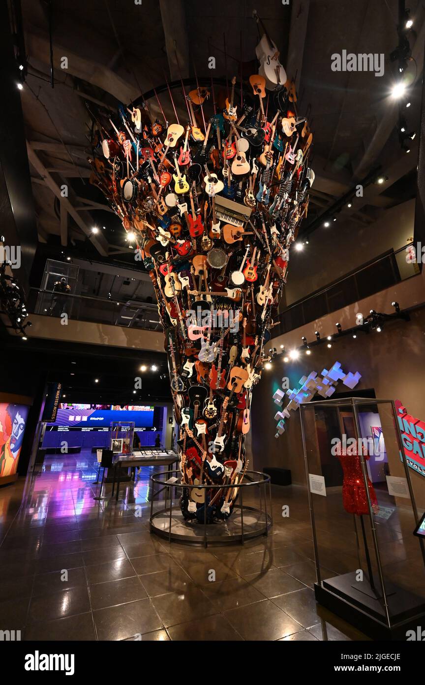 Guitar at the Museum of Pop Culture in Seattle Stock Photo - Alamy