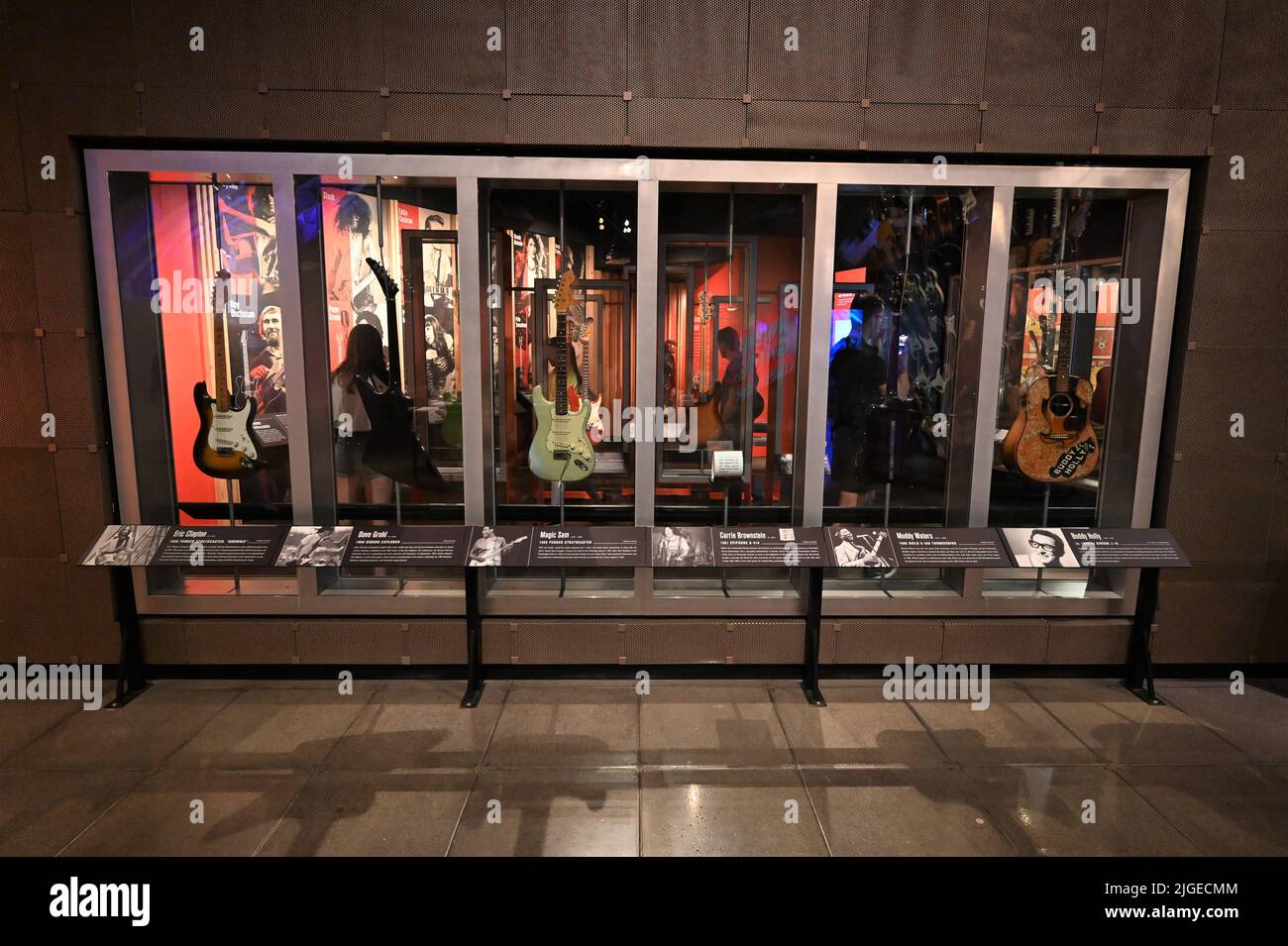 Musicians guitars at the museum of Pop Culture in Seattle Stock Photo ...