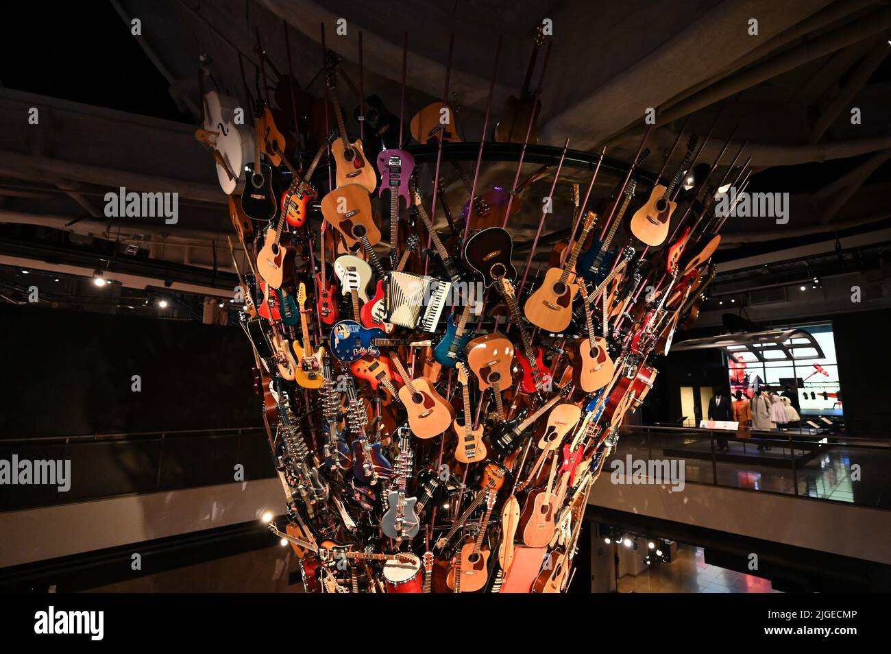 Guitar at the Museum of Pop Culture in Seattle Stock Photo - Alamy