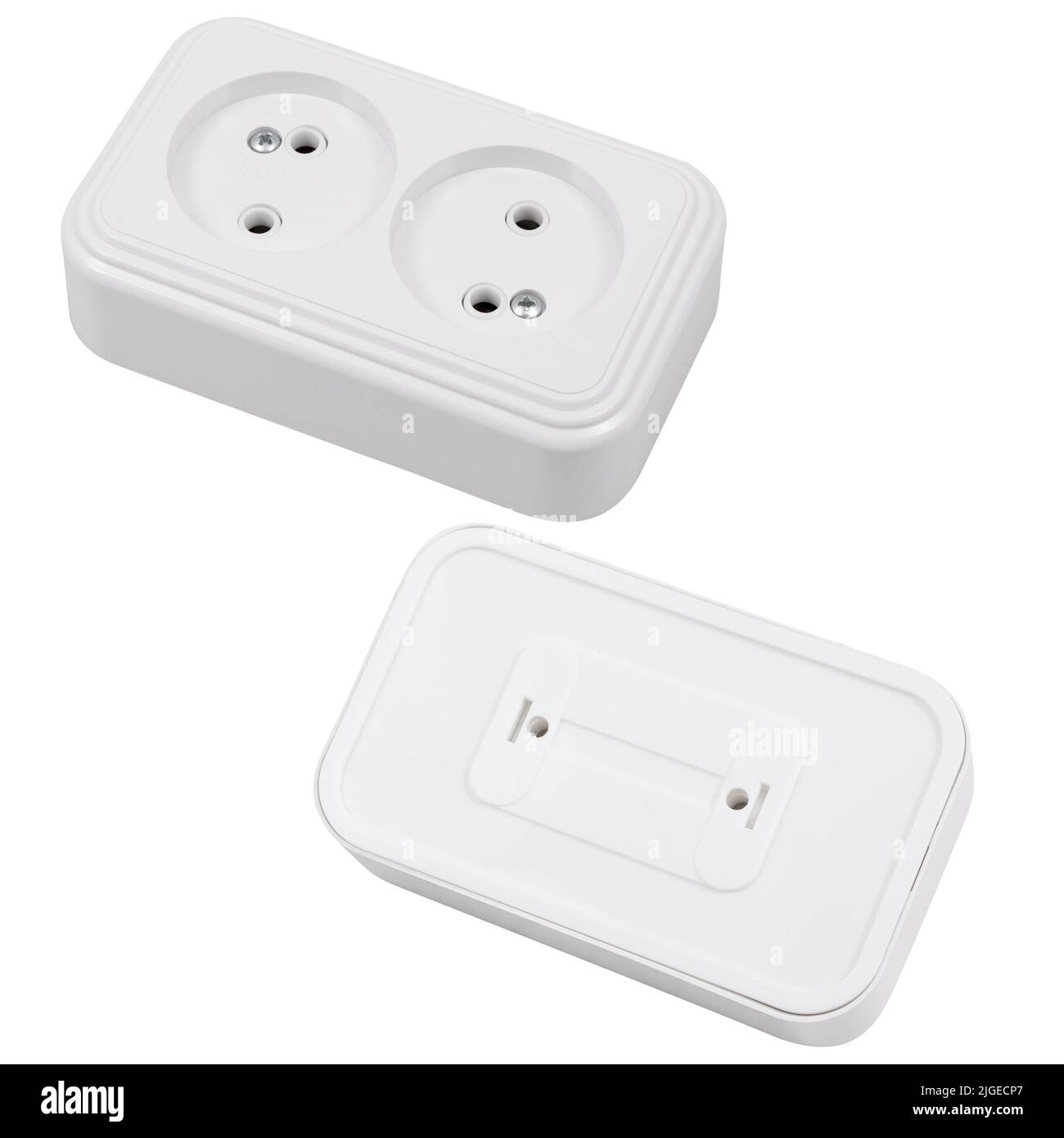 Overhead socket for 2connectors isolated on a white background. Two ...