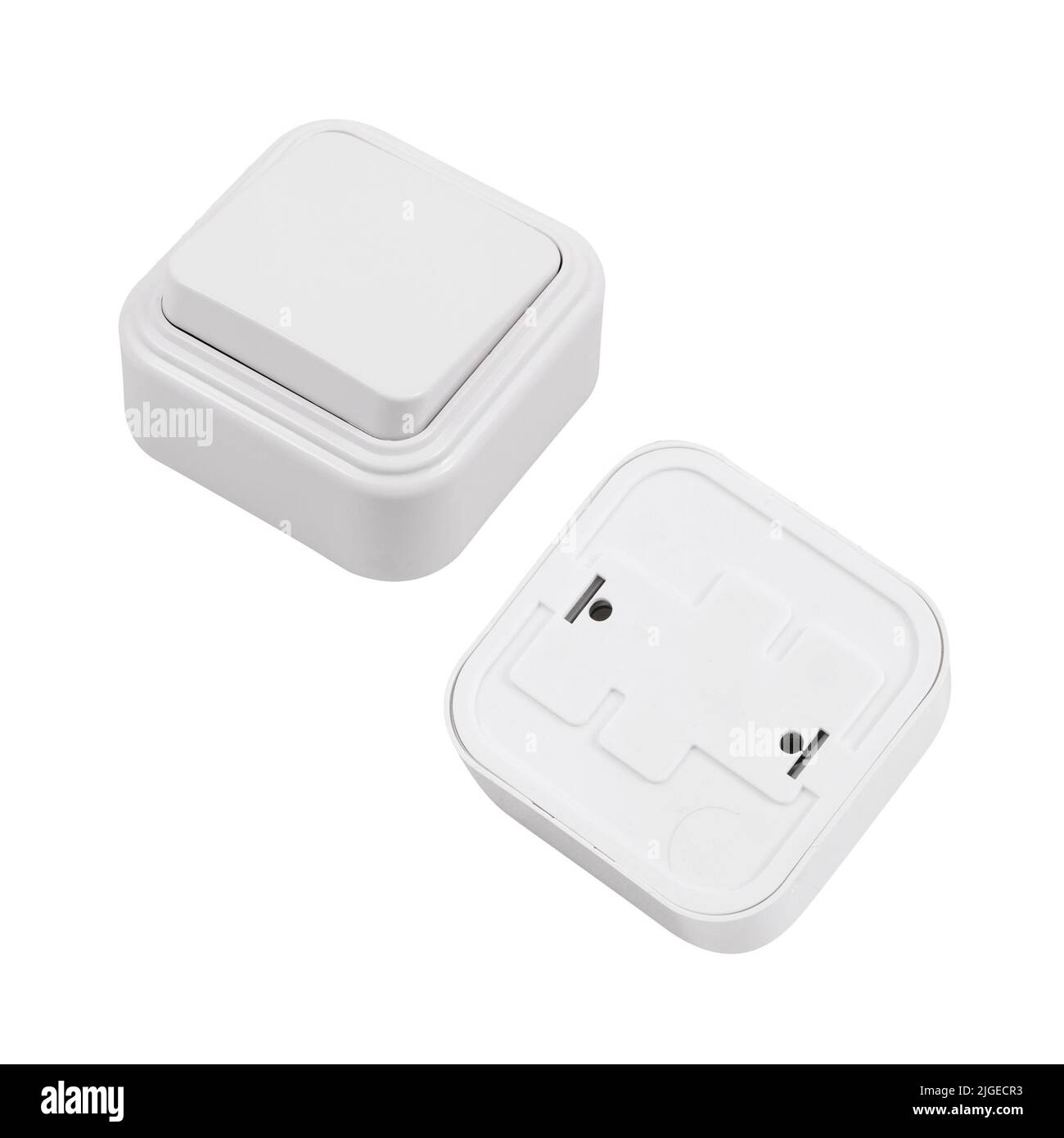 Built-in light switch with 1 key isolated on a white background ...