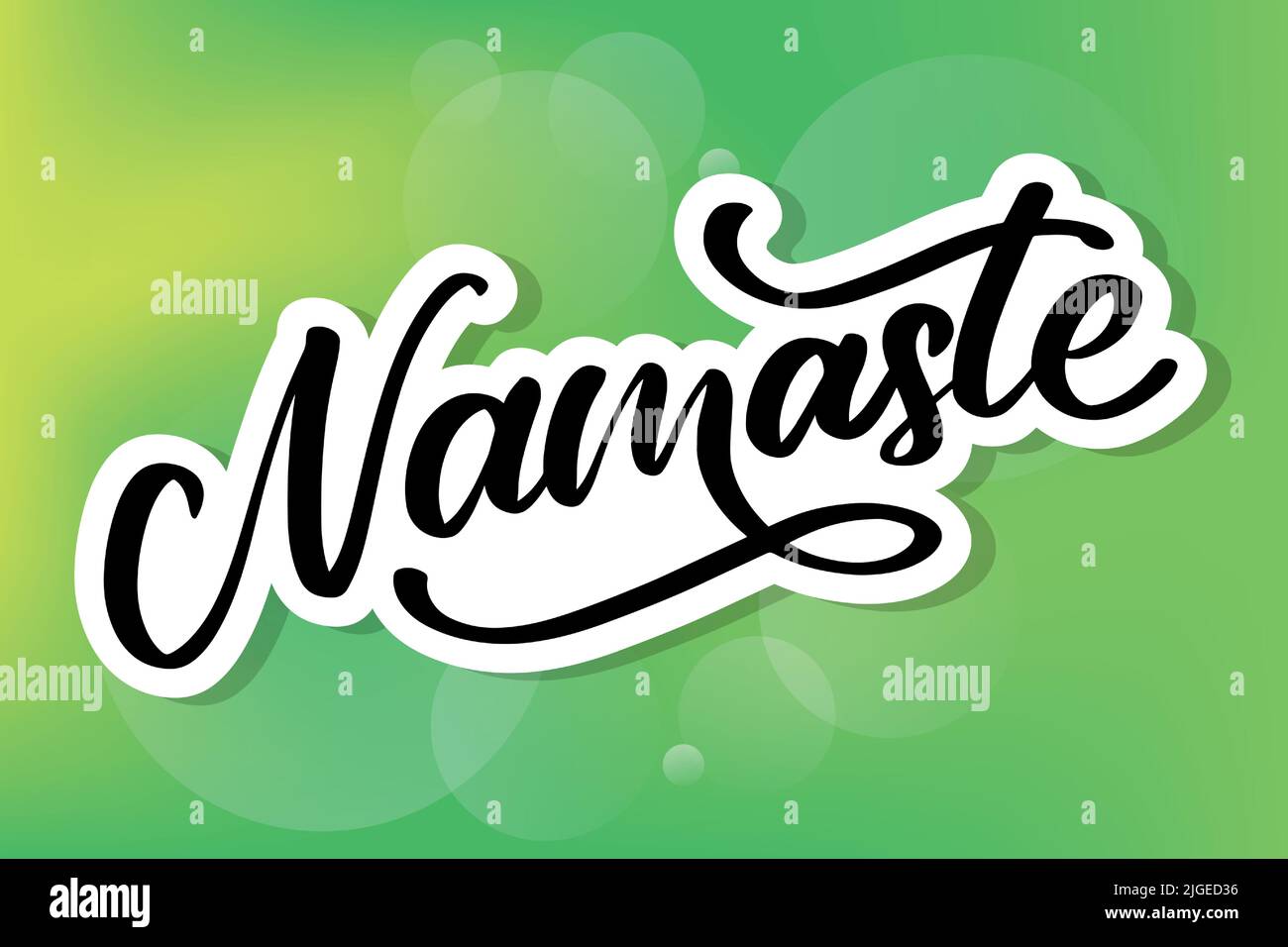 Hand drawn Namaste lettering. Indian greeting, Hello in Hindi. Stylish ...