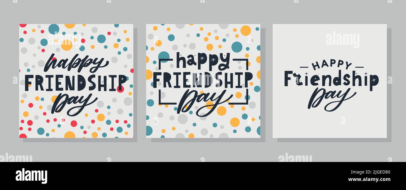 Friendship day vector illustration with text and elements for ...