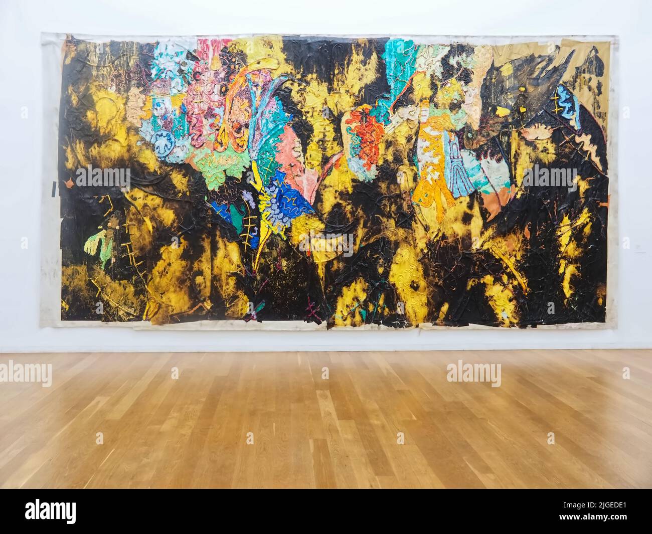 Inside Serralves museum in Porto Mark Bradford exhibition Stock Photo ...