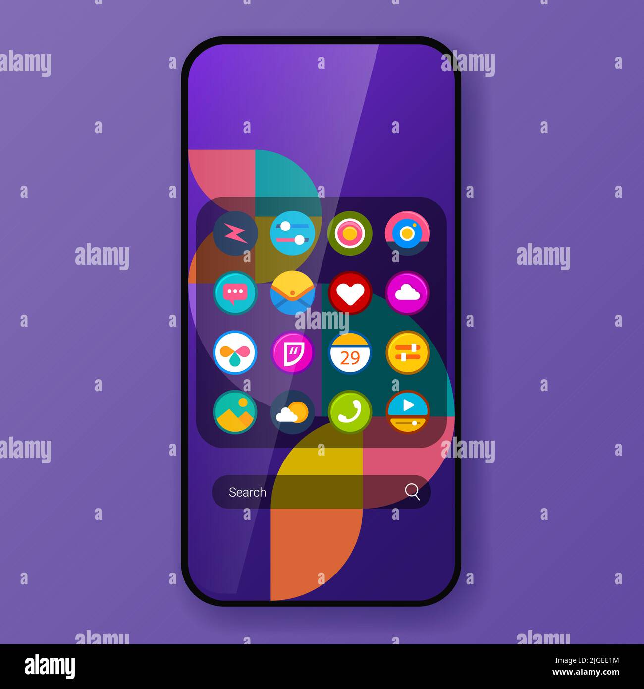 purple widget user interface home screen Stock Vector Image & Art - Alamy