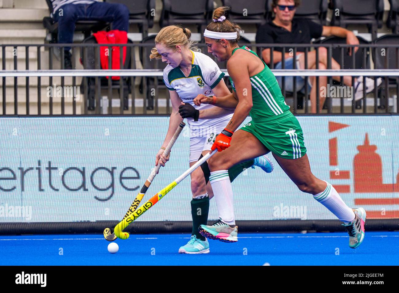 AMSTELVEEN, NETHERLANDS - JULY 10: Elena Tice of Ireland, Kayla de Waal ...