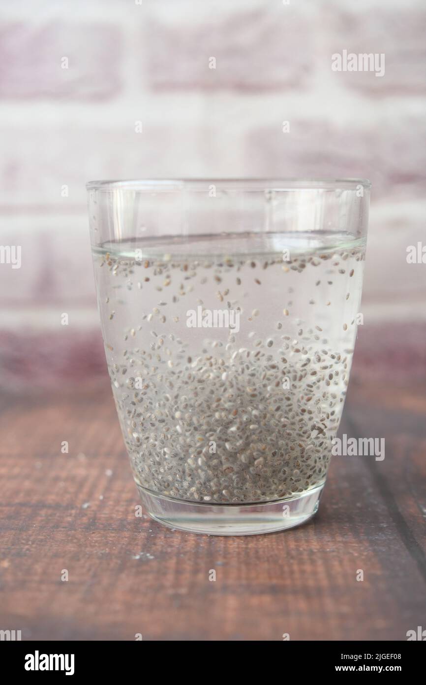 Chia seed in glass water hi-res stock photography and images - Alamy