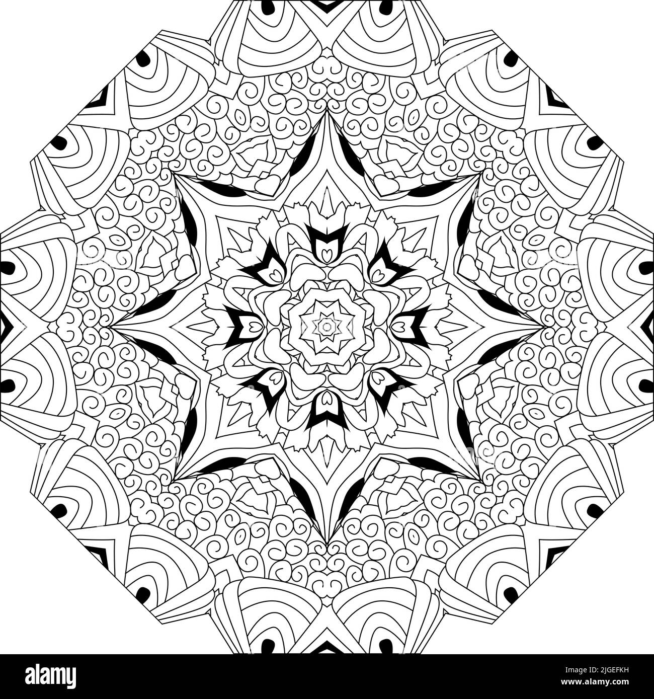 Vector Adult Coloring Book Textures. Hand-painted art design. Adult ...