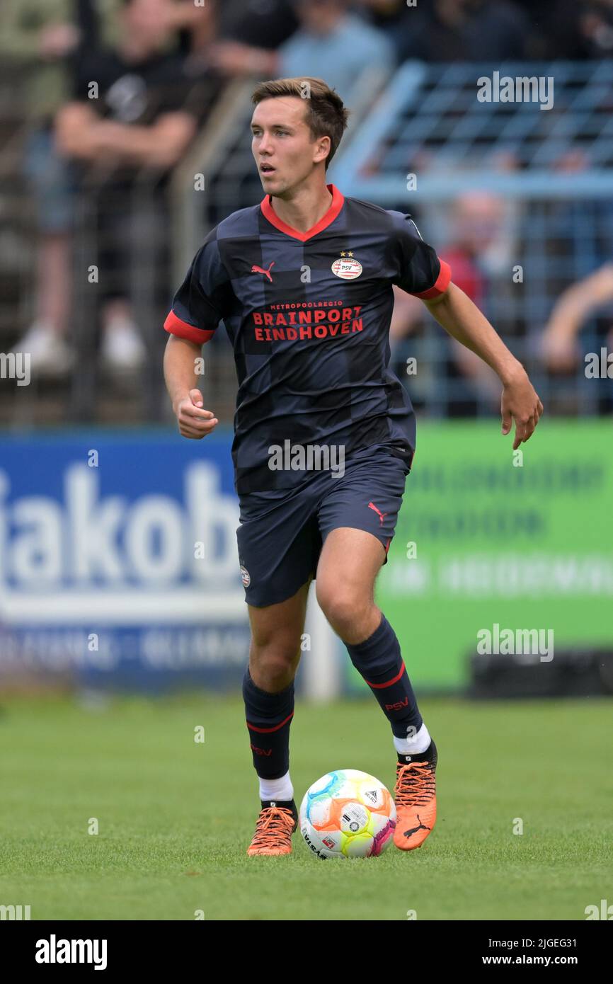 GUTERSLOH - Dennis Vos of PSV Eindhoven during the friendly match ...