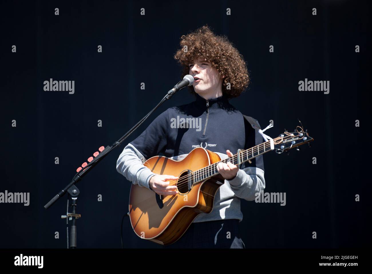 Dylan John Thomas performing on the main stage at the TRNSMT Festival ...