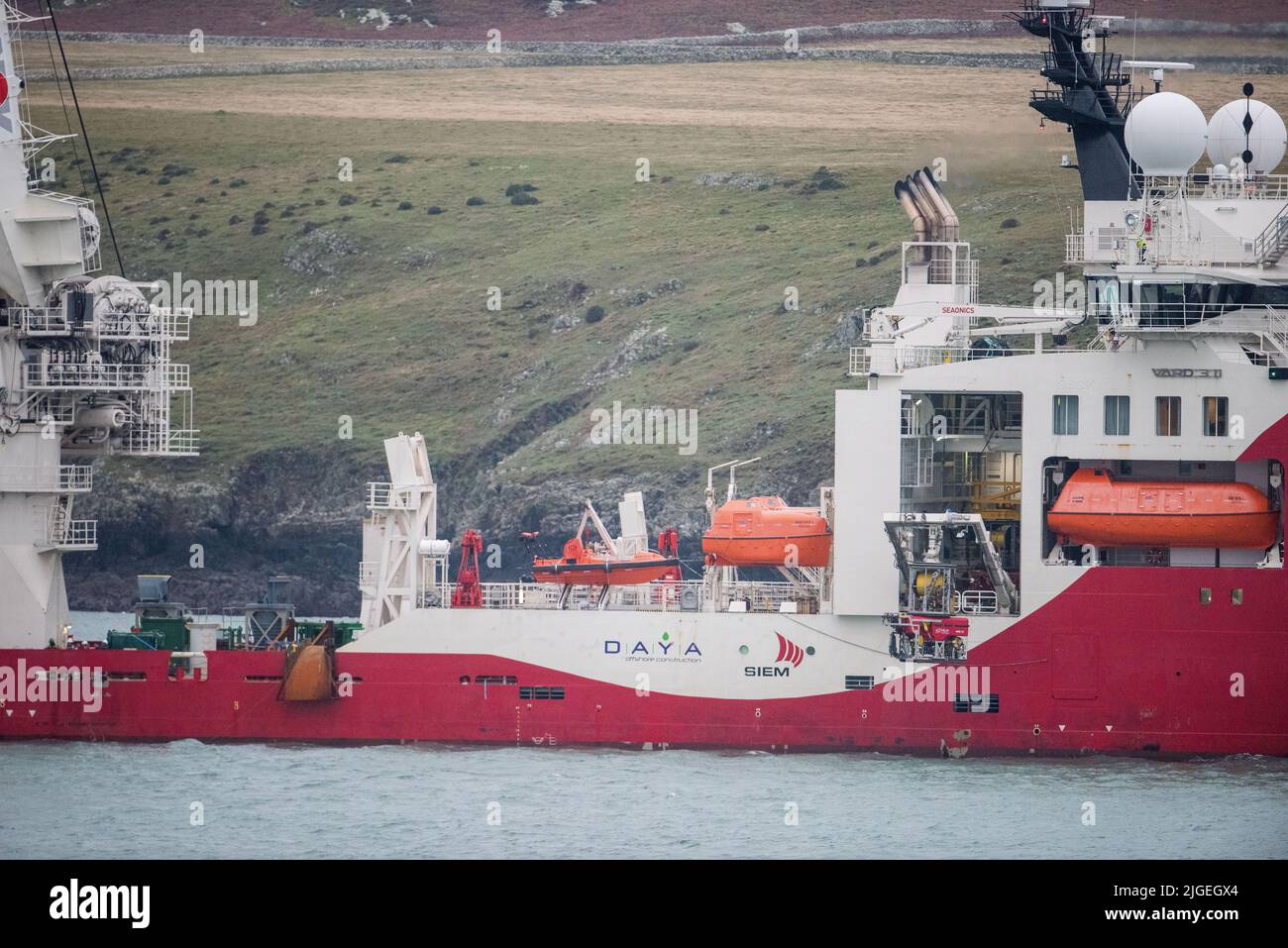 Remotely operated vehicle being deployed from the Siem Daya 1 in Rmasey ...