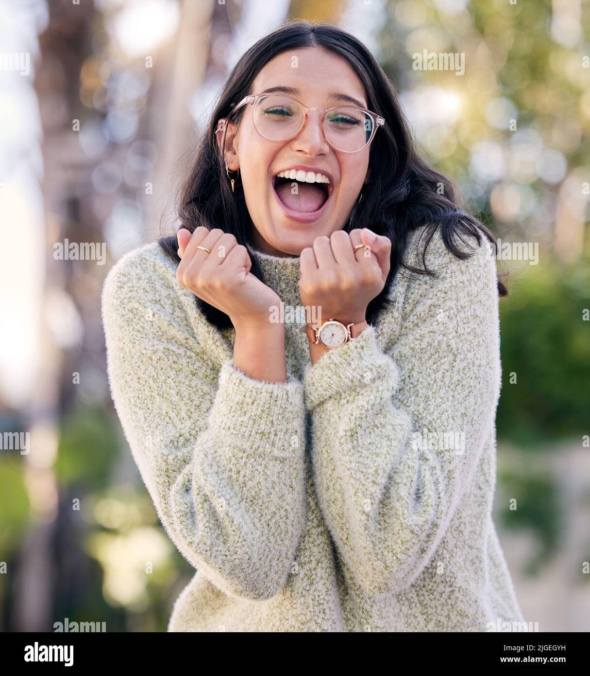 I cant wait to share the good news with you. a young woman looking ...