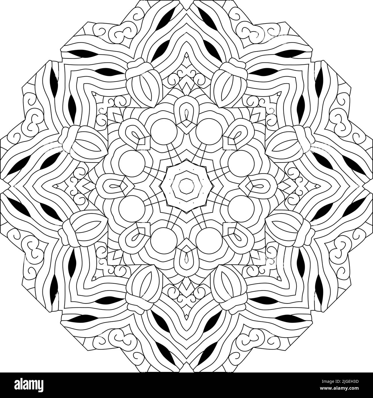 Vector Adult Coloring Book Textures. Hand-painted art design. Adult ...