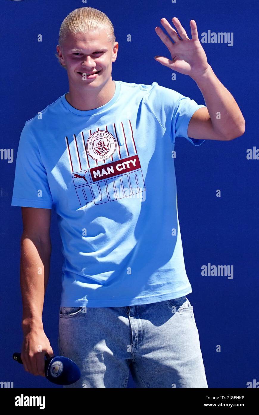 New Manchester City signing, Erling Haaland during a presentation of ...