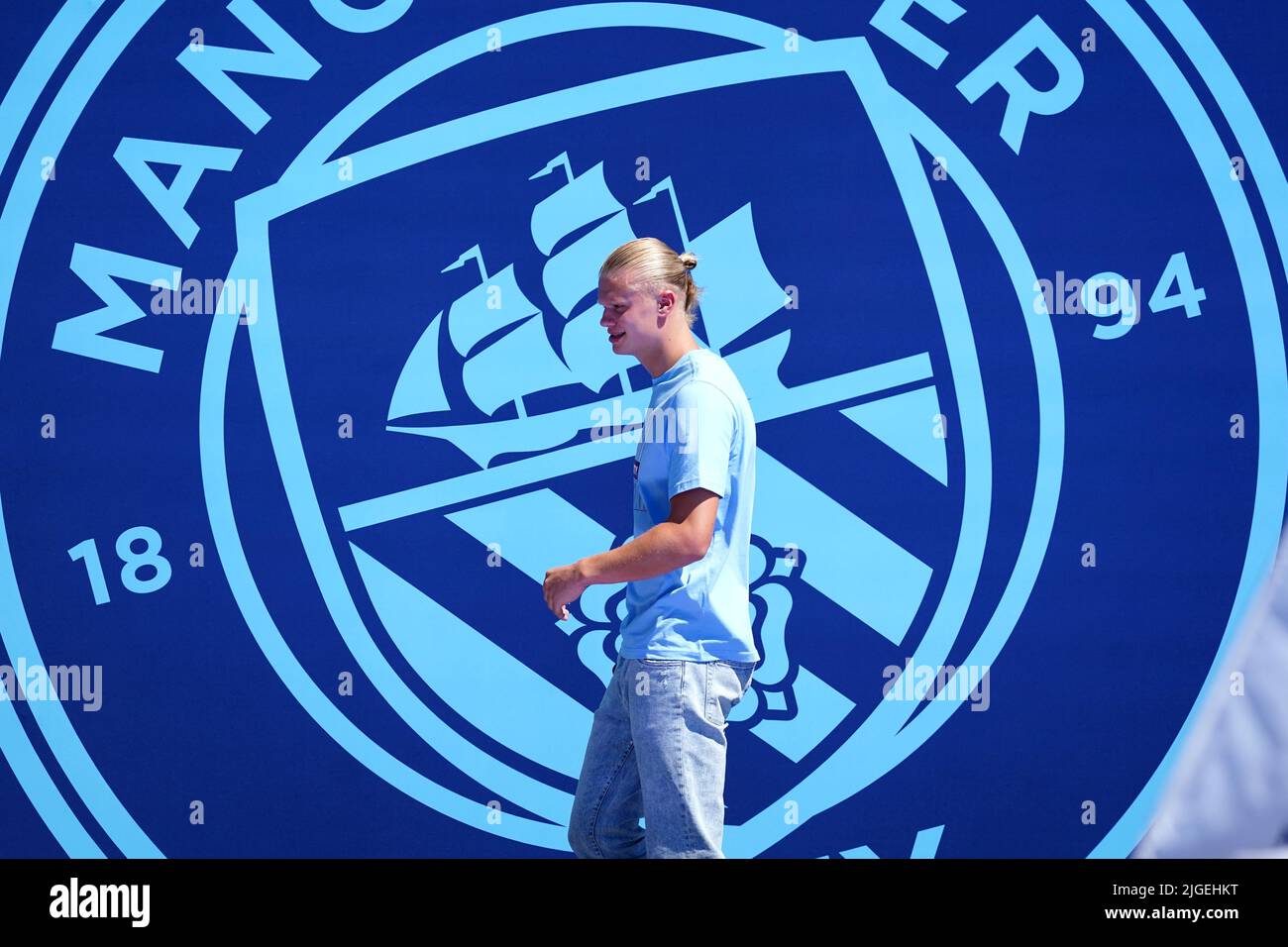 New Manchester City signing, Erling Haaland during a presentation of ...
