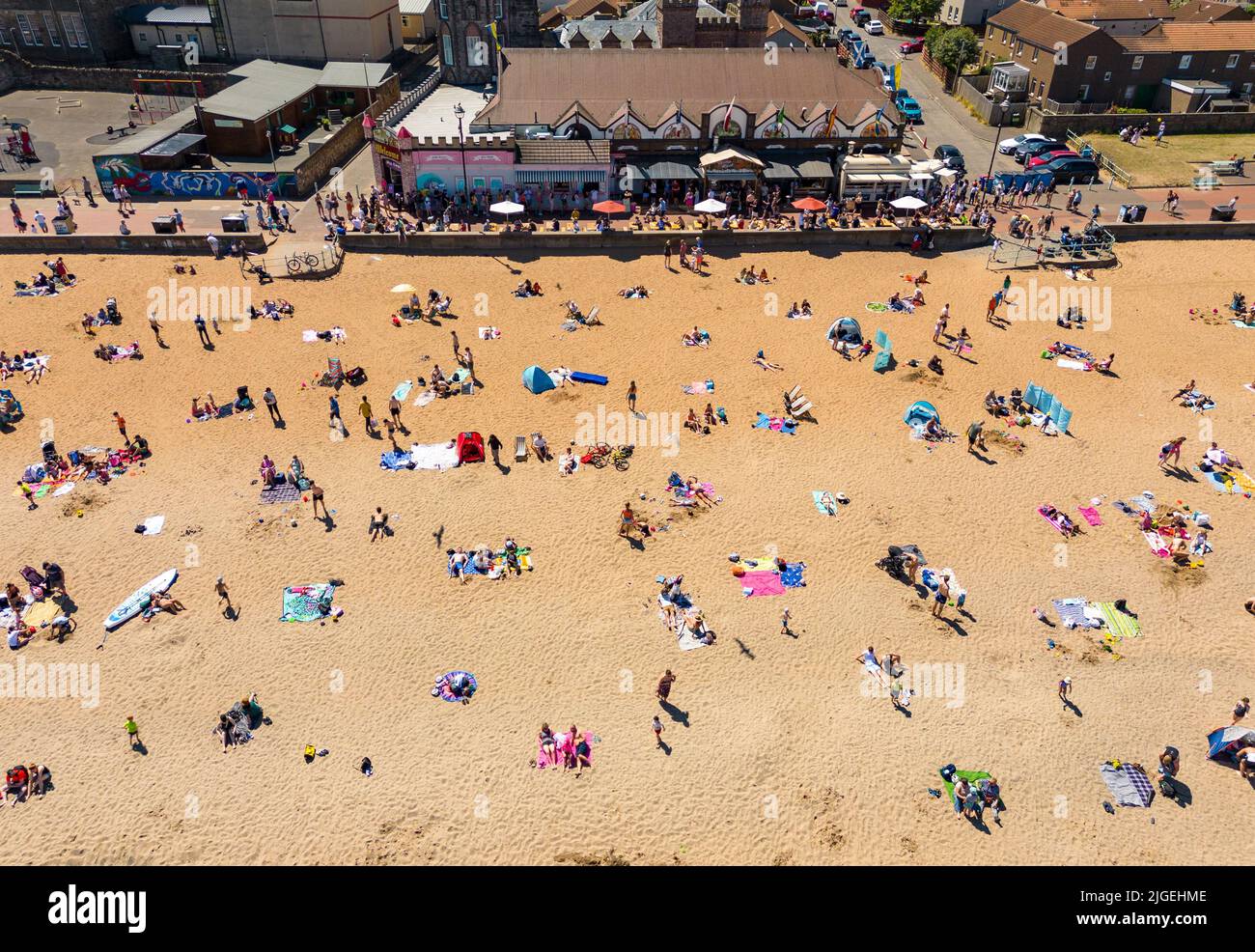 Portobello, Edinburgh, Scotland, UK. 10 July 2022. An aerial view of ...