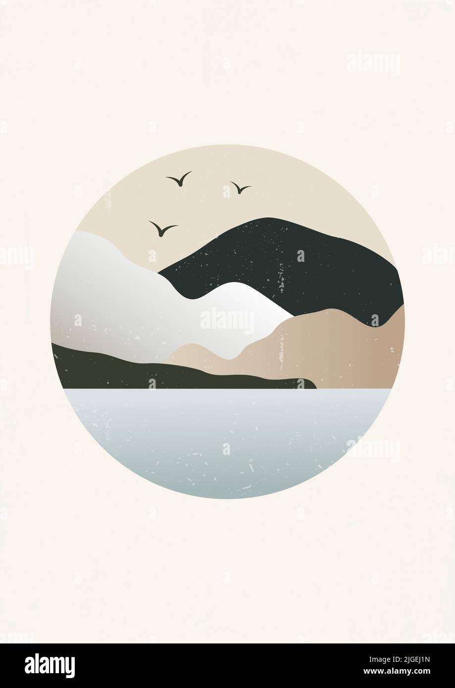 Gradient lanscape aesthetic illustration poster Stock Vector Image ...