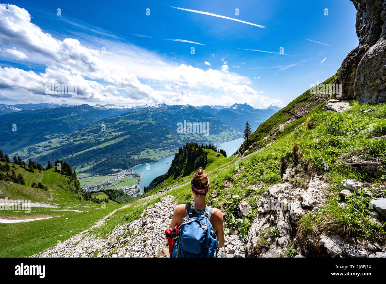 Hiking at Walensee in Switzerland during summer time Stock Photo - Alamy