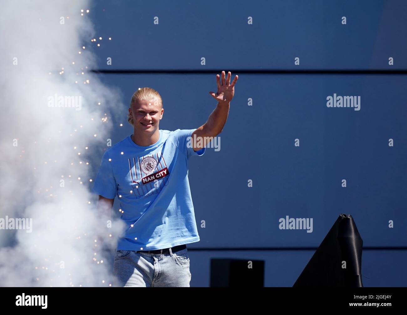 New Manchester City signing, Erling Haaland during a presentation of ...