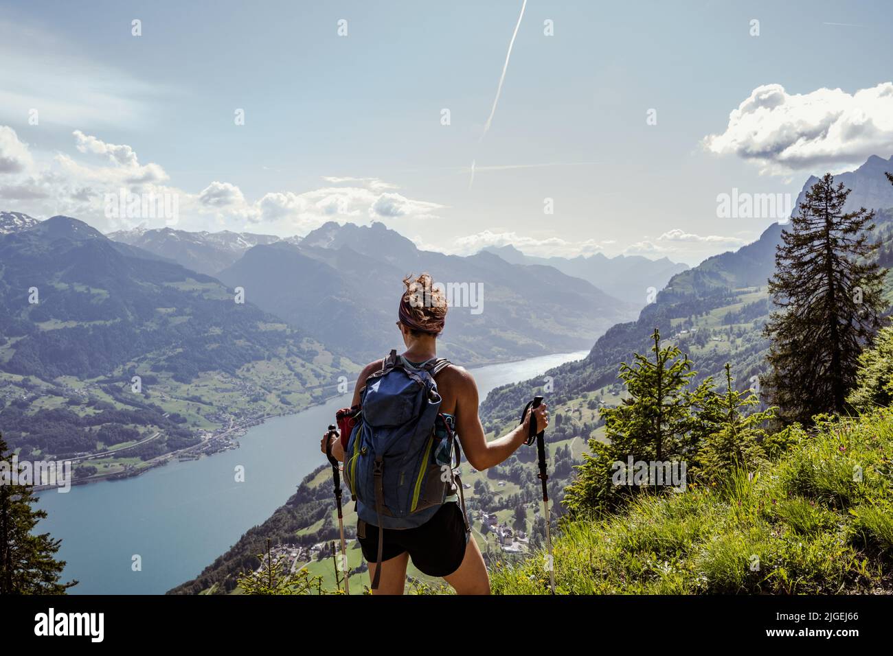 Hiking at Walensee in Switzerland during summer time Stock Photo - Alamy