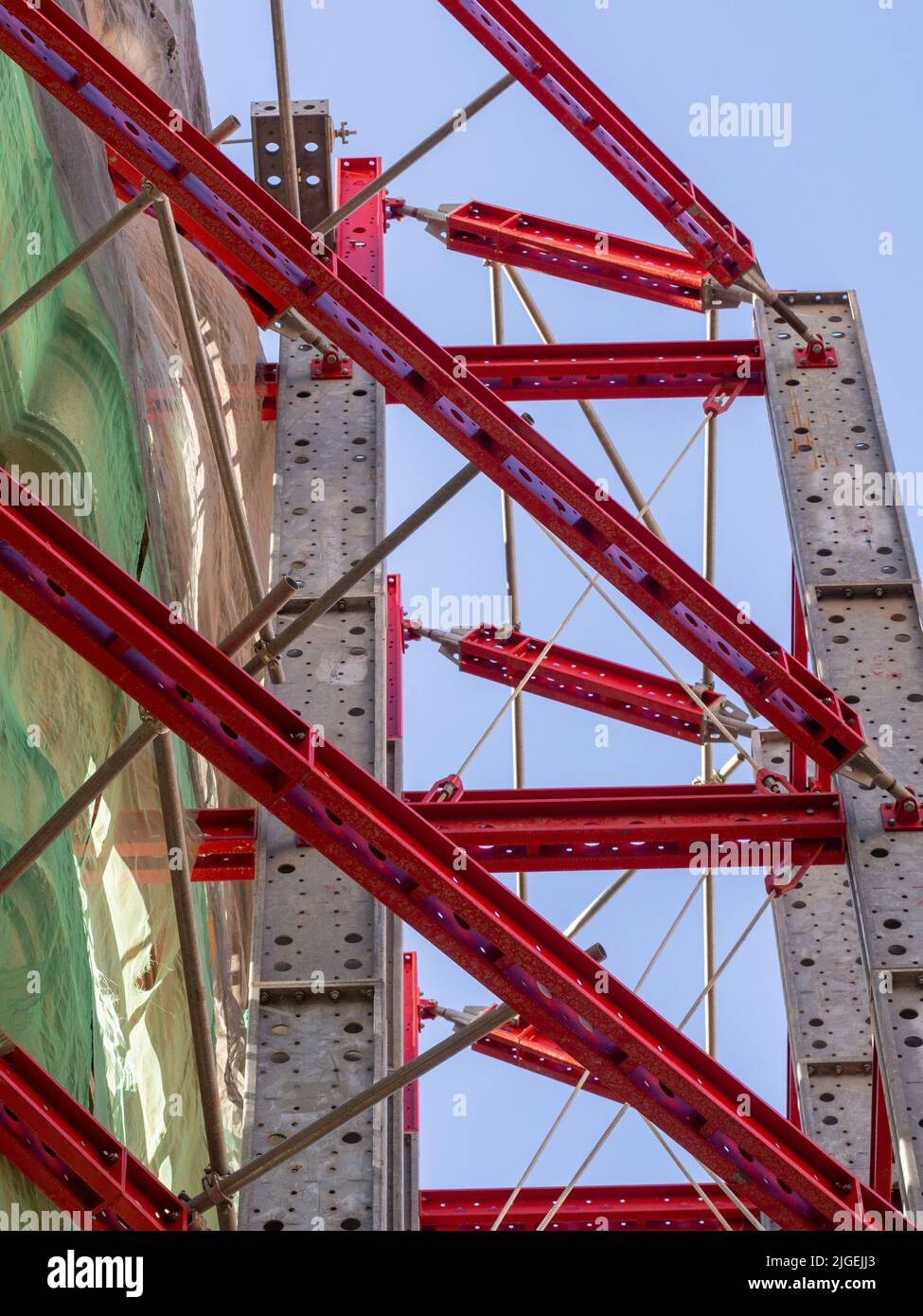 metallic structure made of steel with screws and rivets Stock Photo - Alamy