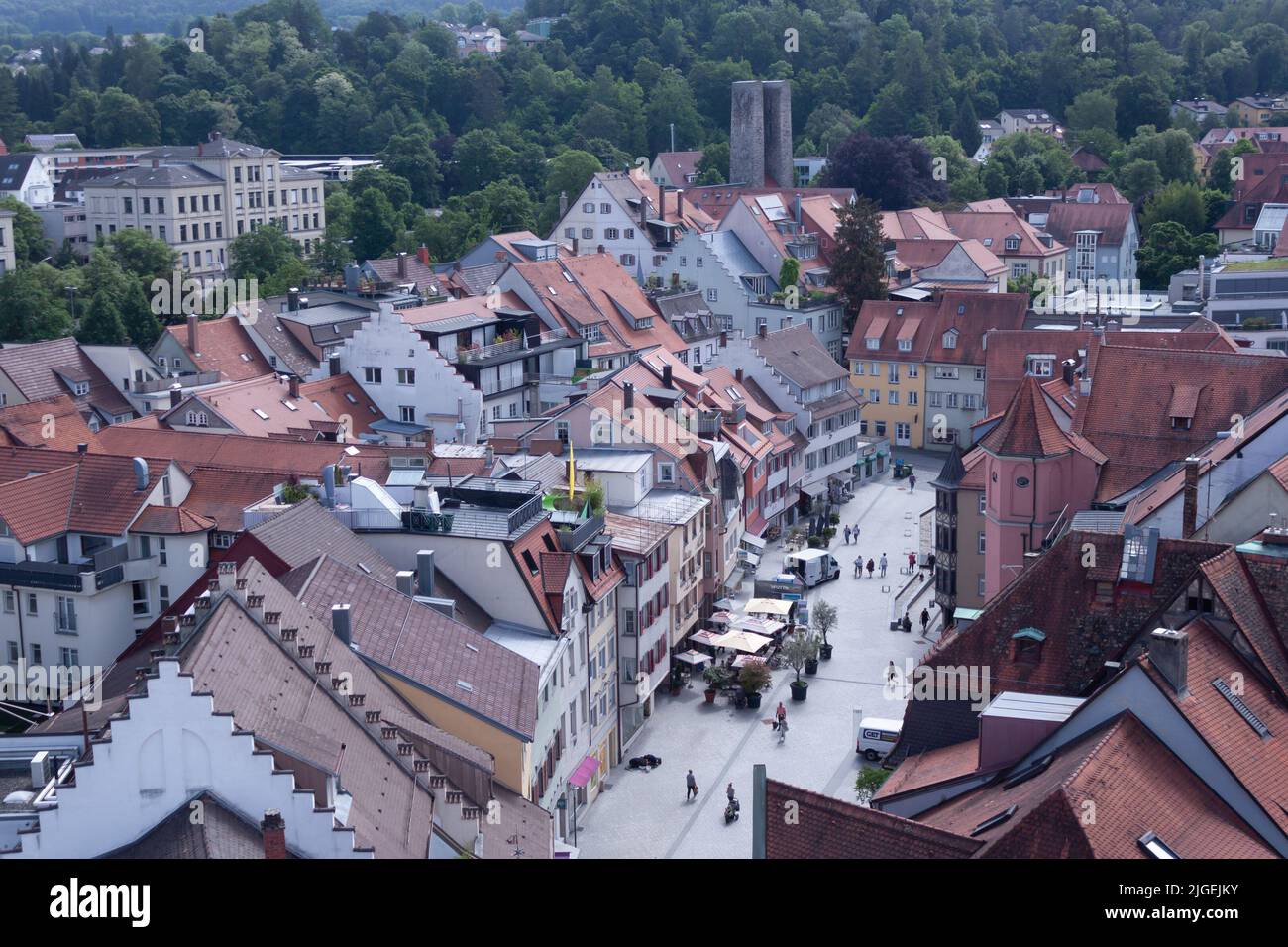 RAVENSBURG, BADEN-WUERTTEMBERG, GERMANY - MAY 23, 2022: Aerial view of ...