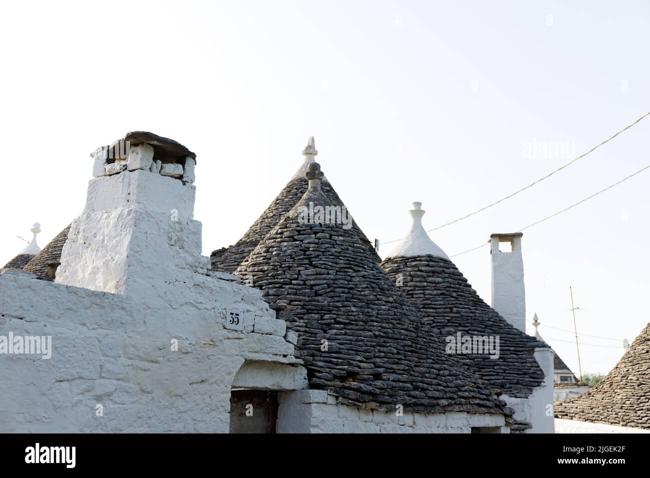Unique Trulli houses with conical roofs in Alberobello, Italy Stock ...