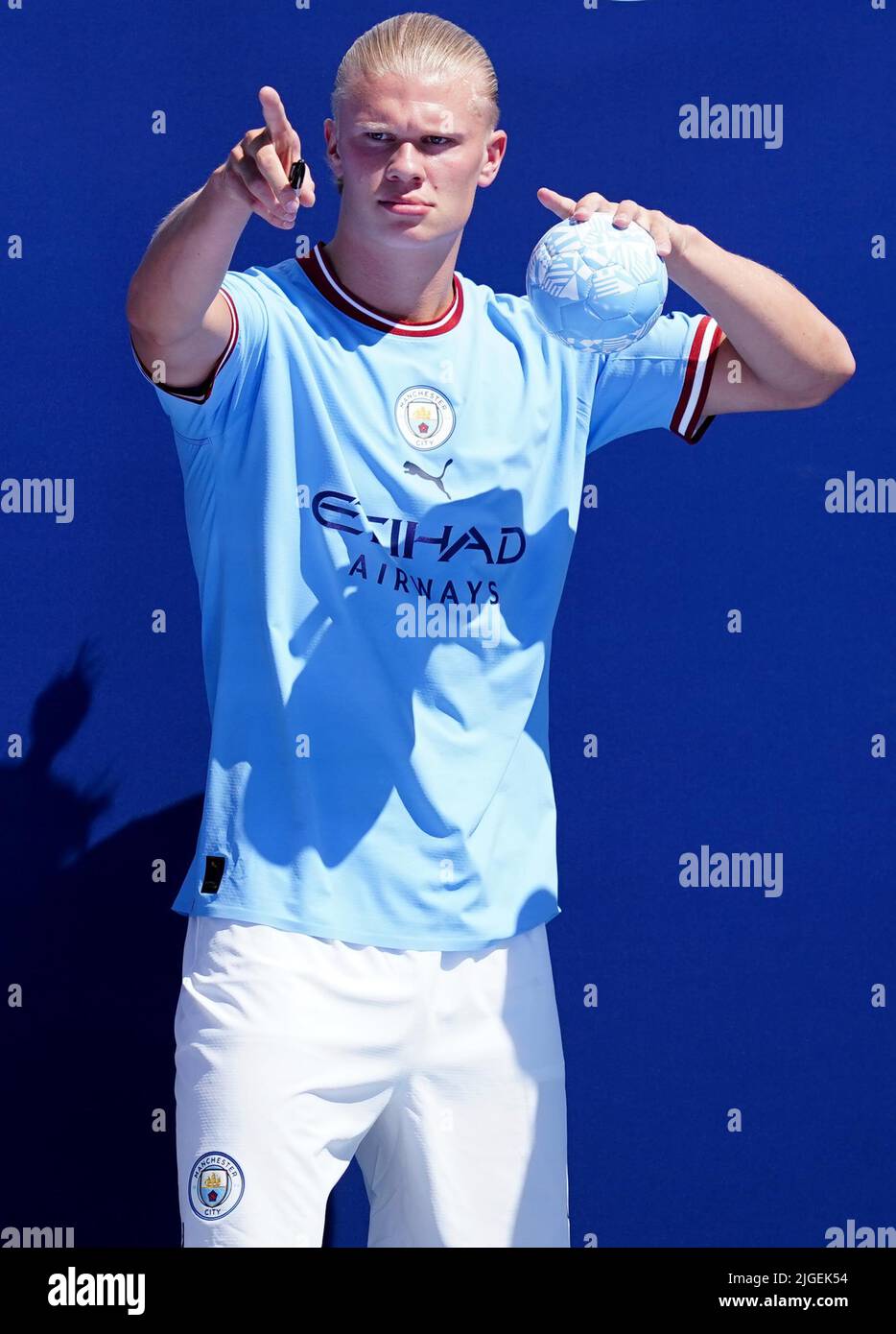 New Manchester City signing, Erling Haaland during a presentation of ...
