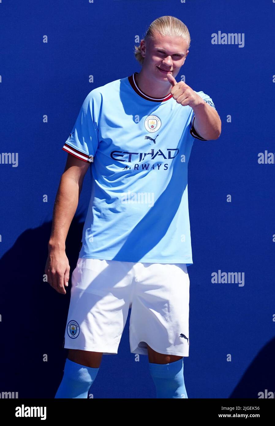 New Manchester City signing, Erling Haaland during a presentation of ...