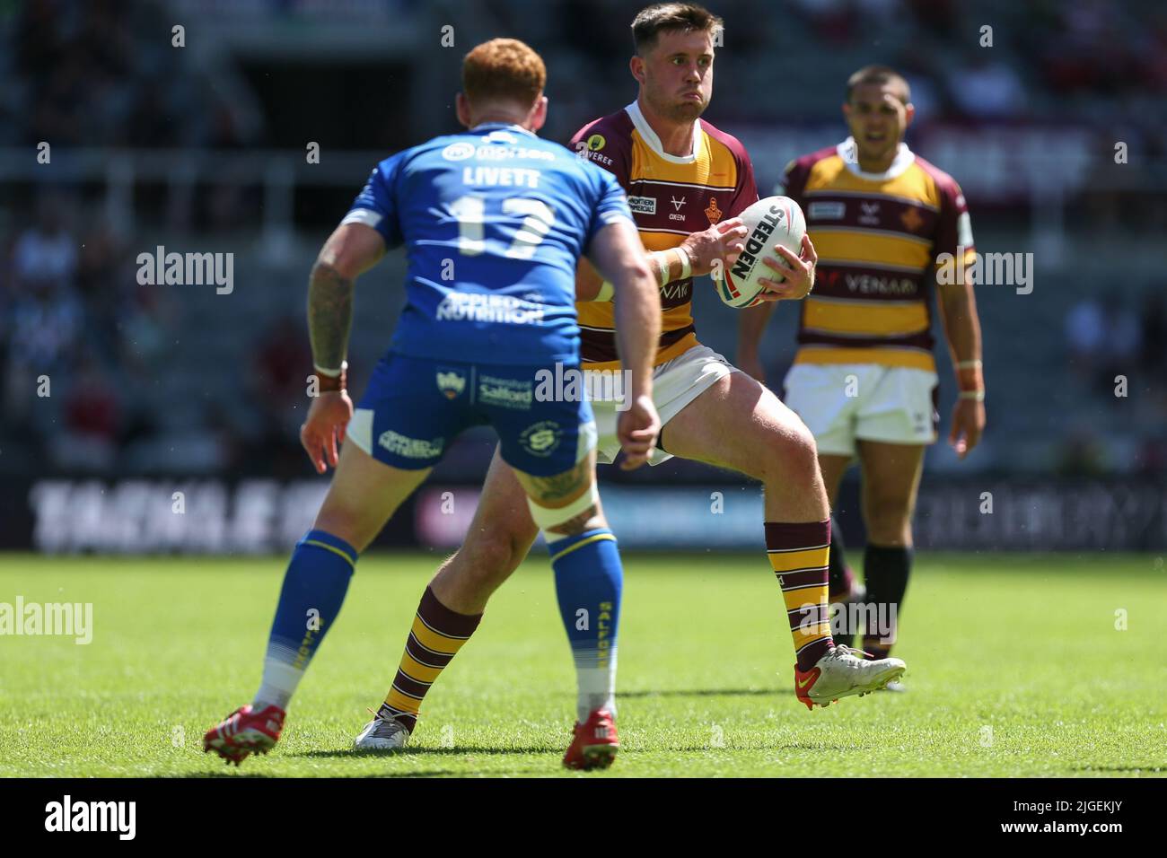 Joe Greenwood #15 of Huddersfield Giants in action during the game in ...
