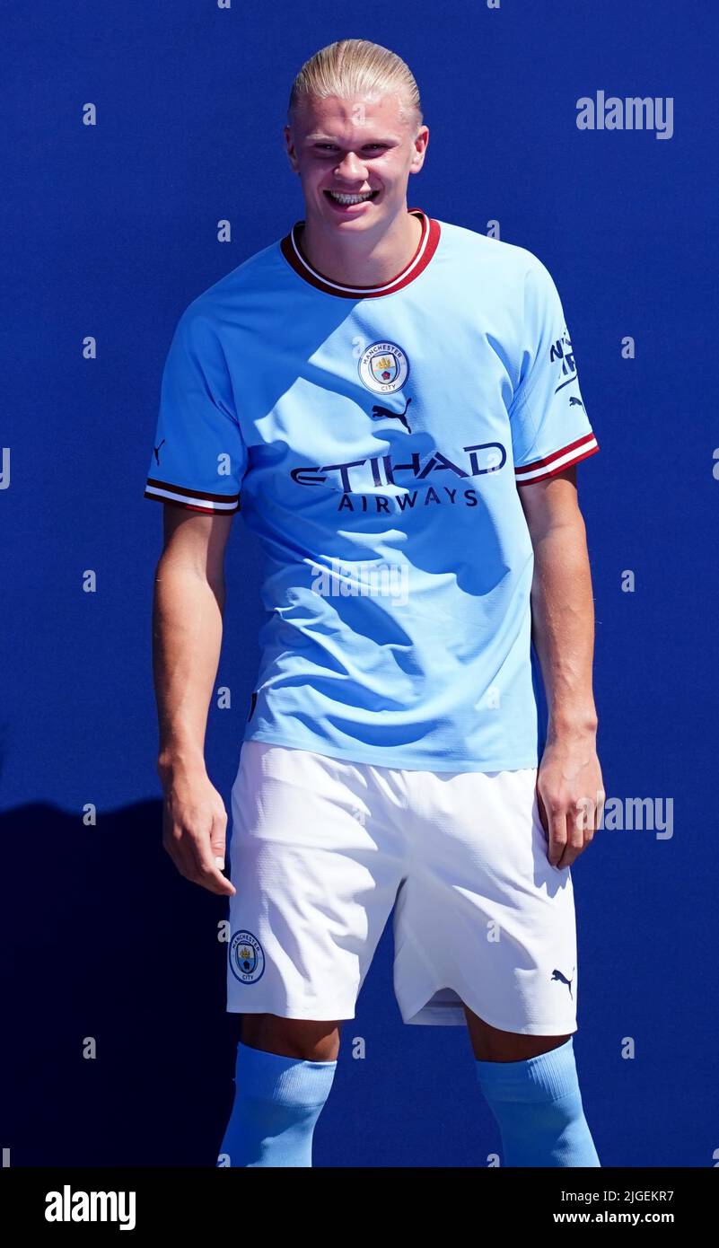 New Manchester City signing, Erling Haaland during a presentation of ...