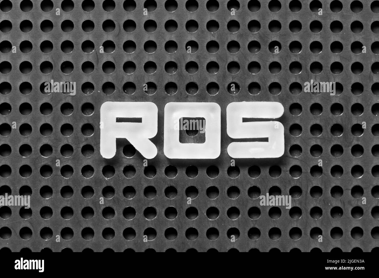 White alphabet letter in word ROS (Abbreviation of Return on sales) on ...
